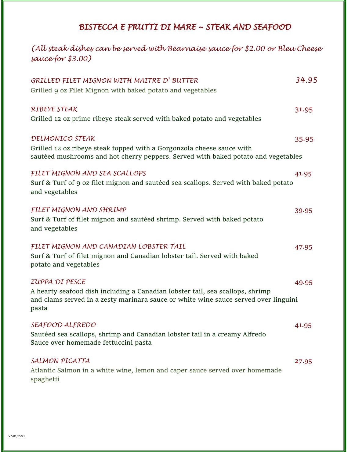 Menu – RISTORANTE CASA CAPITANO